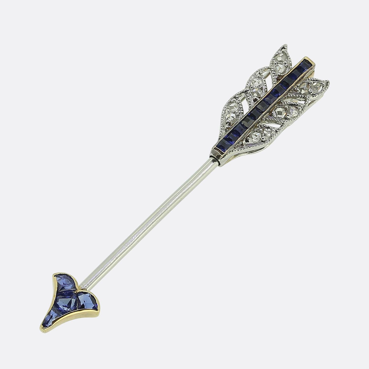 Cartier Art Deco Sapphire and Diamond Arrow Jabot Pin – The Vintage ...