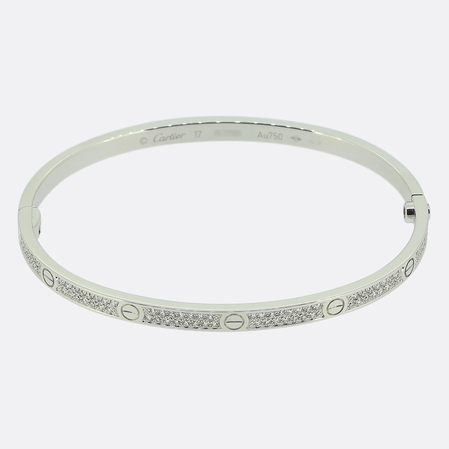 Cartier Paved Small Model LOVE Bangle Size 17 – The Vintage Jeweller