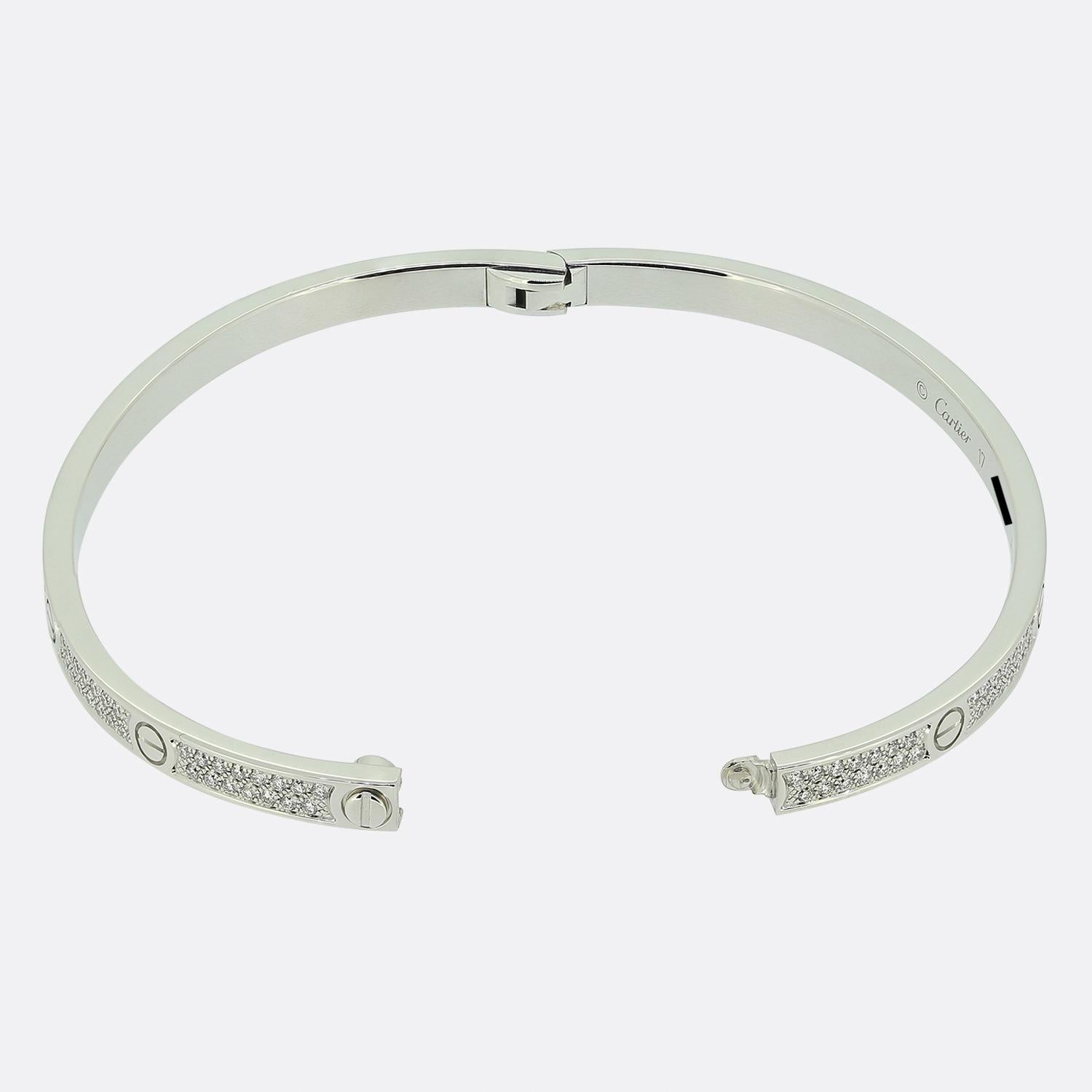 Cartier Paved Small Model LOVE Bangle Size 17 – The Vintage Jeweller