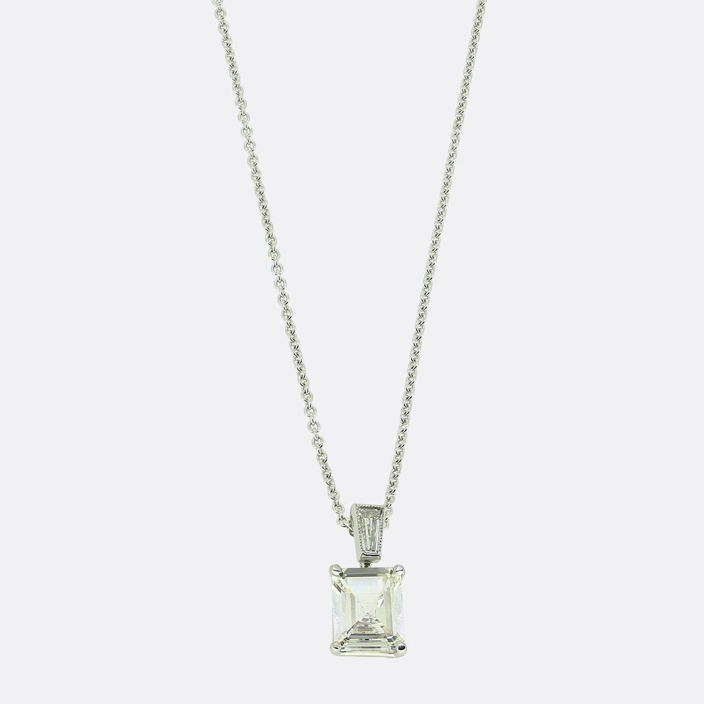 1.00 Carat Rectangular Step-Cut Diamond Necklace – The Vintage Jeweller
