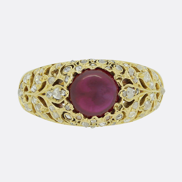 Antique Sugarloaf Ruby and Diamond Ring – The Vintage Jeweller